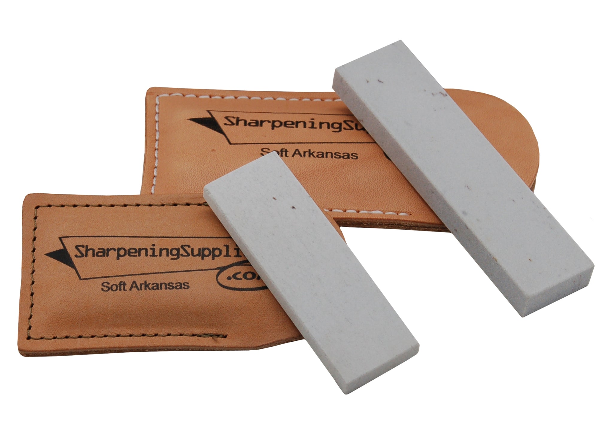 Soft Arkansas Pocket Stone With Leather Pouch — Sharpening Supplies